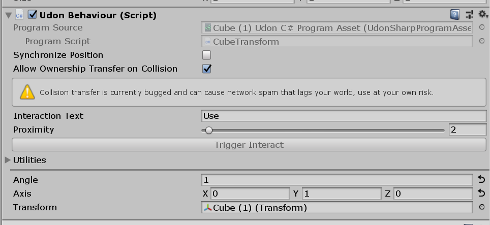 初めての Udon コンポーネント - udon.mochizuki.moe